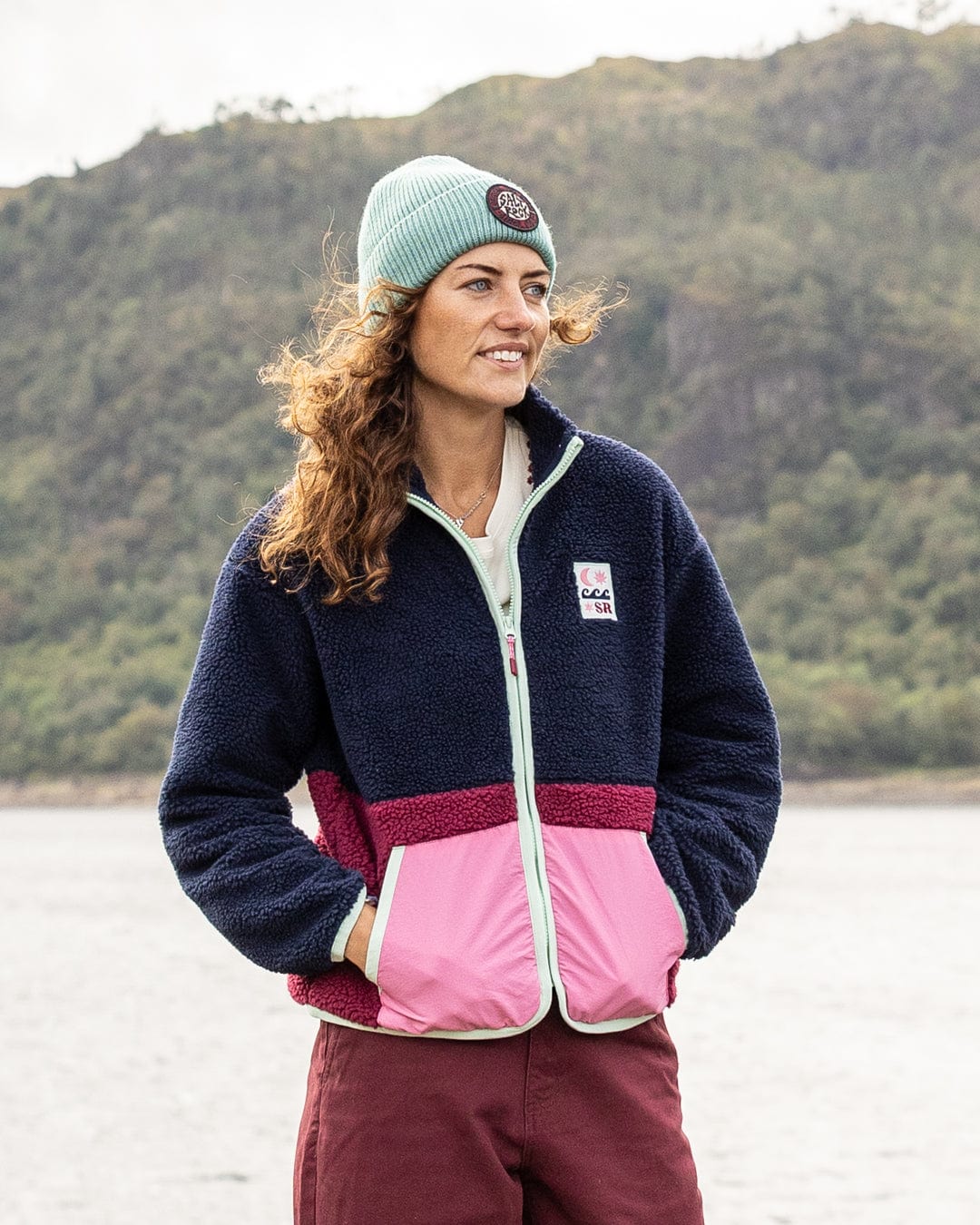 Emery Star - Womens Zip Fleece - Blue/Pink