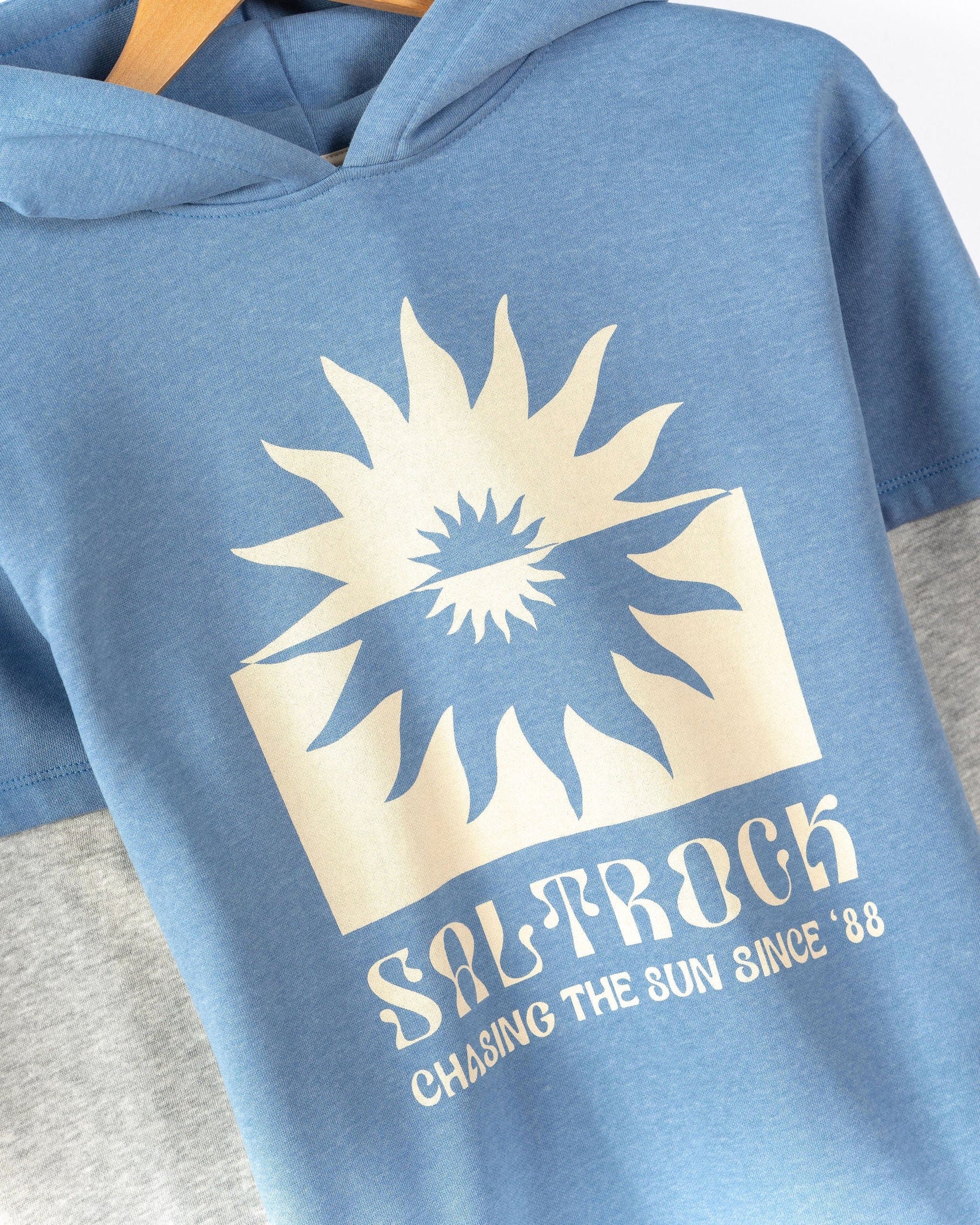 Sun Follower - Kids Oversized Pop Hood - Blue