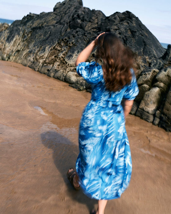 Larran Cyanotype - Midi Woven Dress - Blue