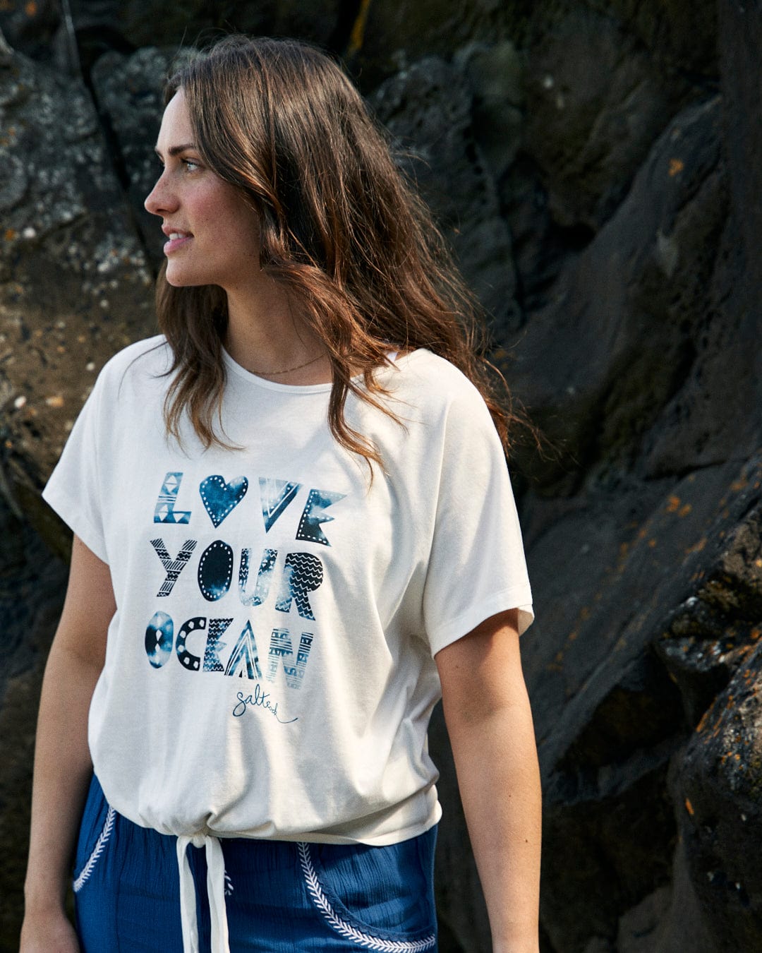 Love Your Ocean Recycled Womens T-Shirt in White