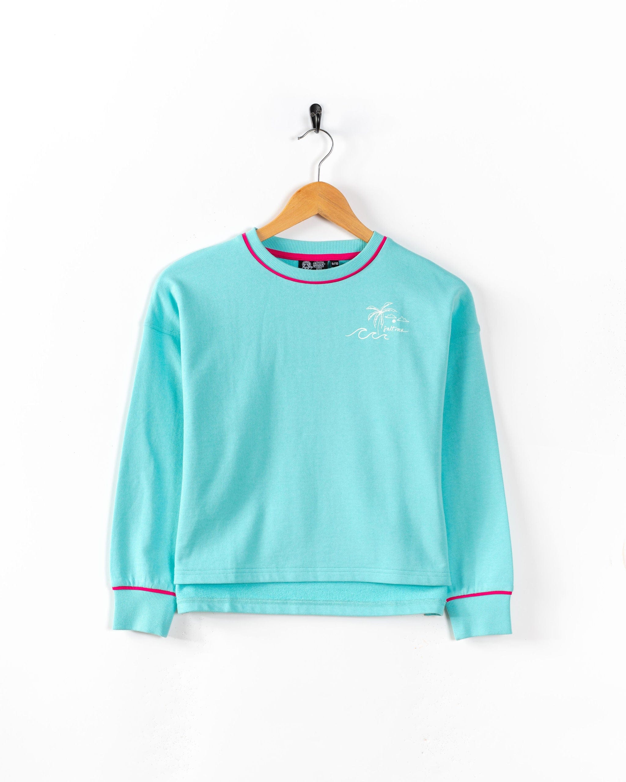 Ocean Stripe - Kids Sweat Top - Turquoise