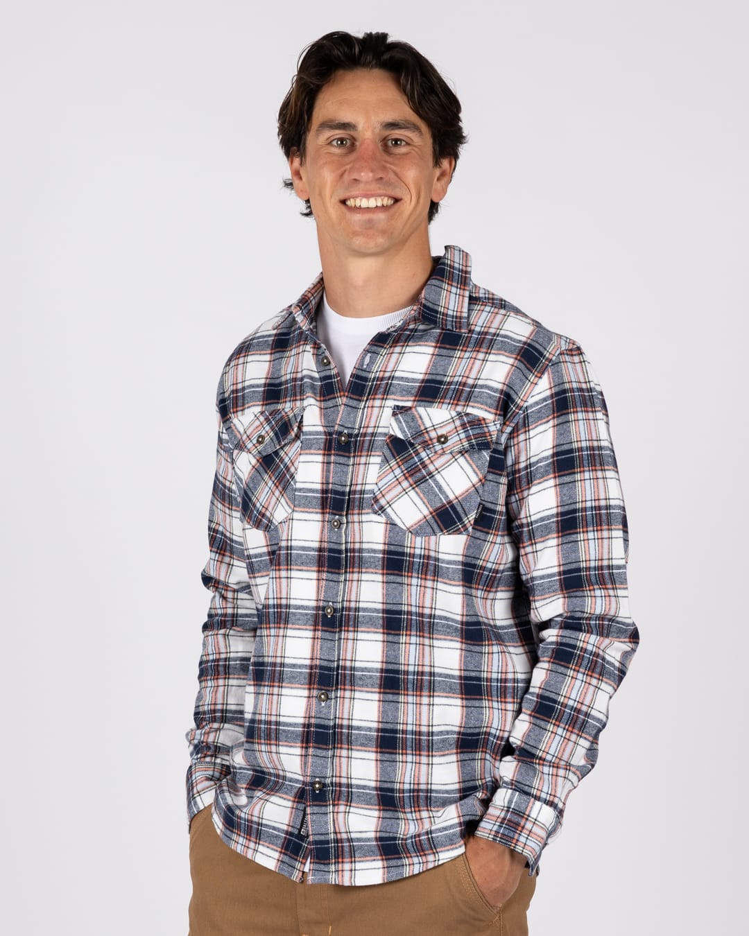 Men's Check Shirt Dark Blue | Finni | Saltrock