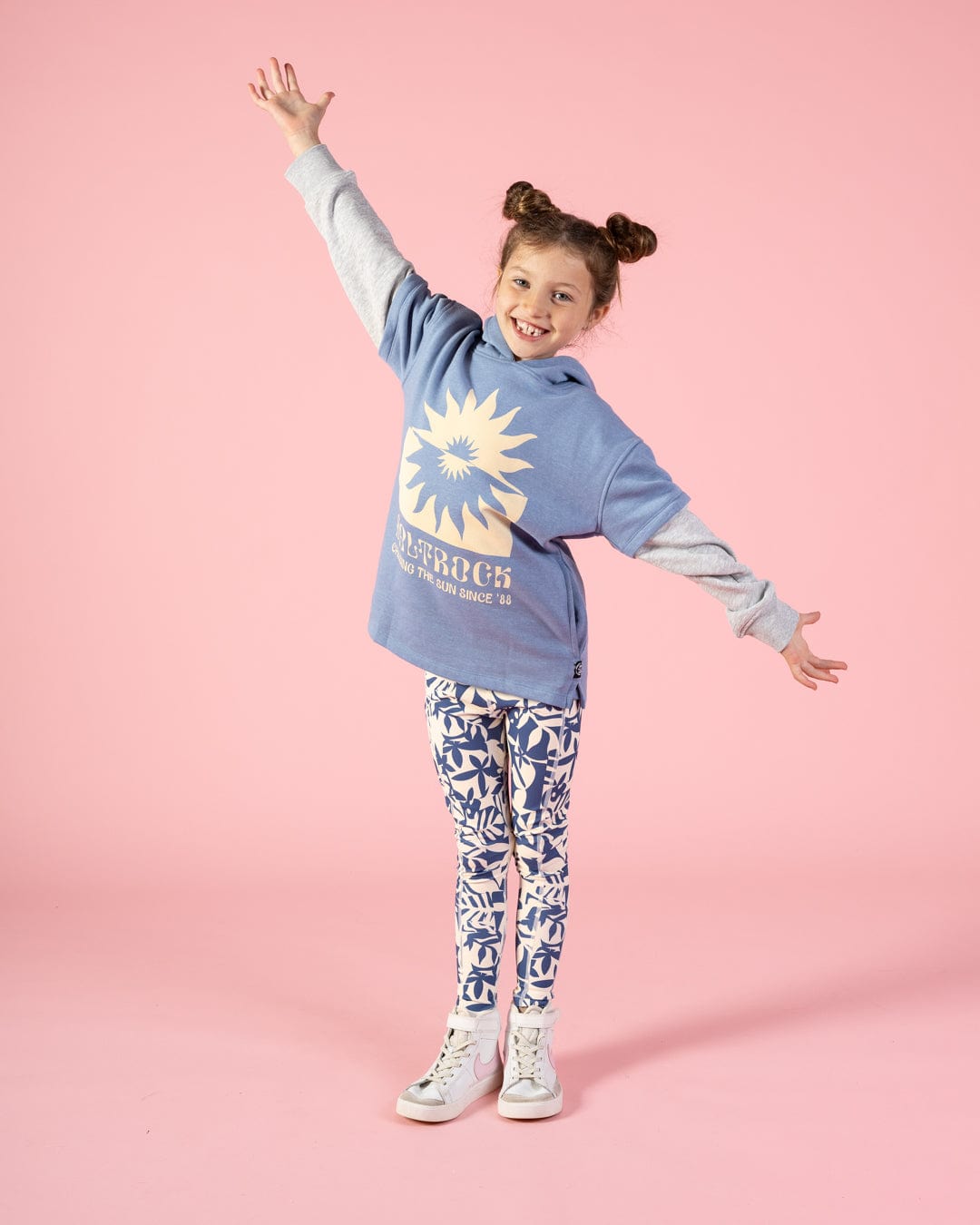 Sun Follower - Kids Oversized Pop Hood - Blue